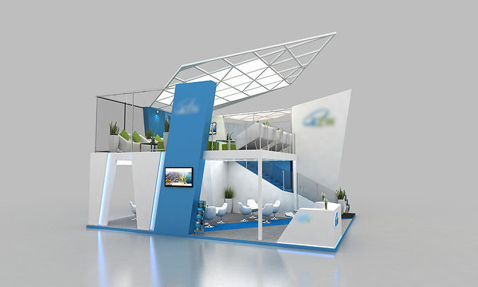 Double Decker Exhibition Stand 3D model | CGTrader