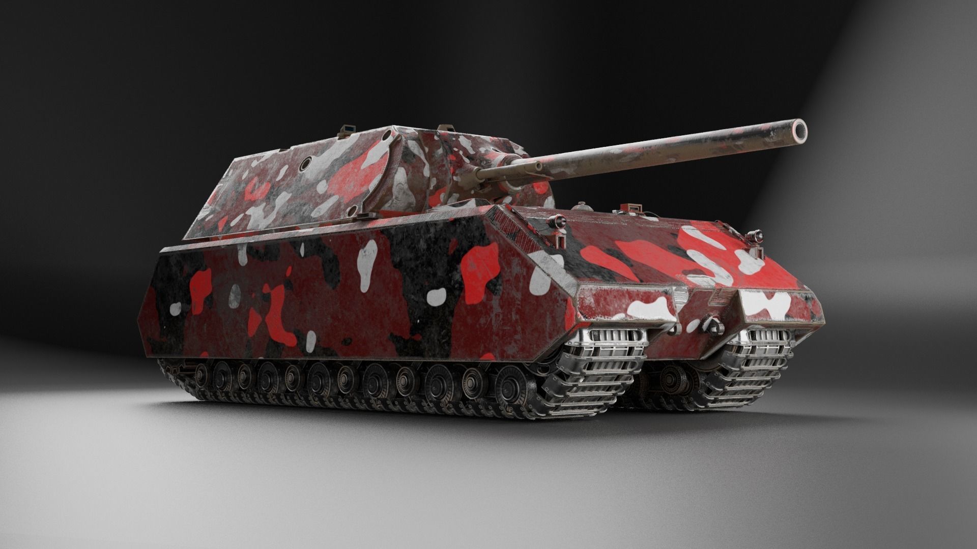 3D model Low Poly Maus Panzer Tank - 3 Skins - Shell VR / AR / low-poly ...
