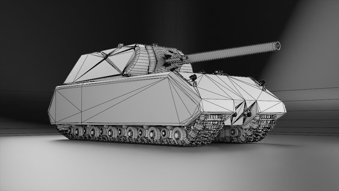 3D model Low Poly Maus Panzer Tank - 3 Skins - Shell VR / AR / low-poly ...