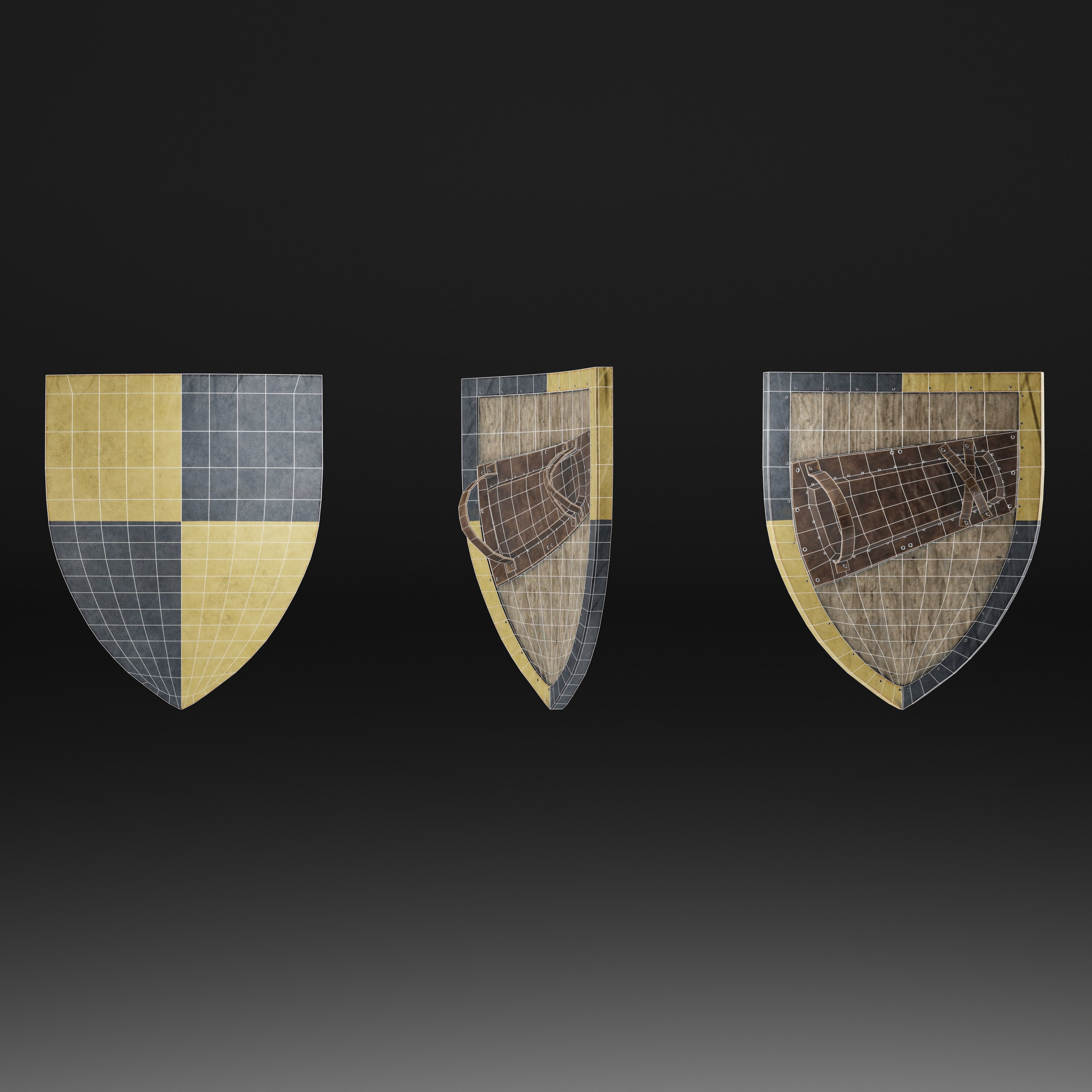 3D model Heater Medieval Shield VR / AR / low-poly | CGTrader