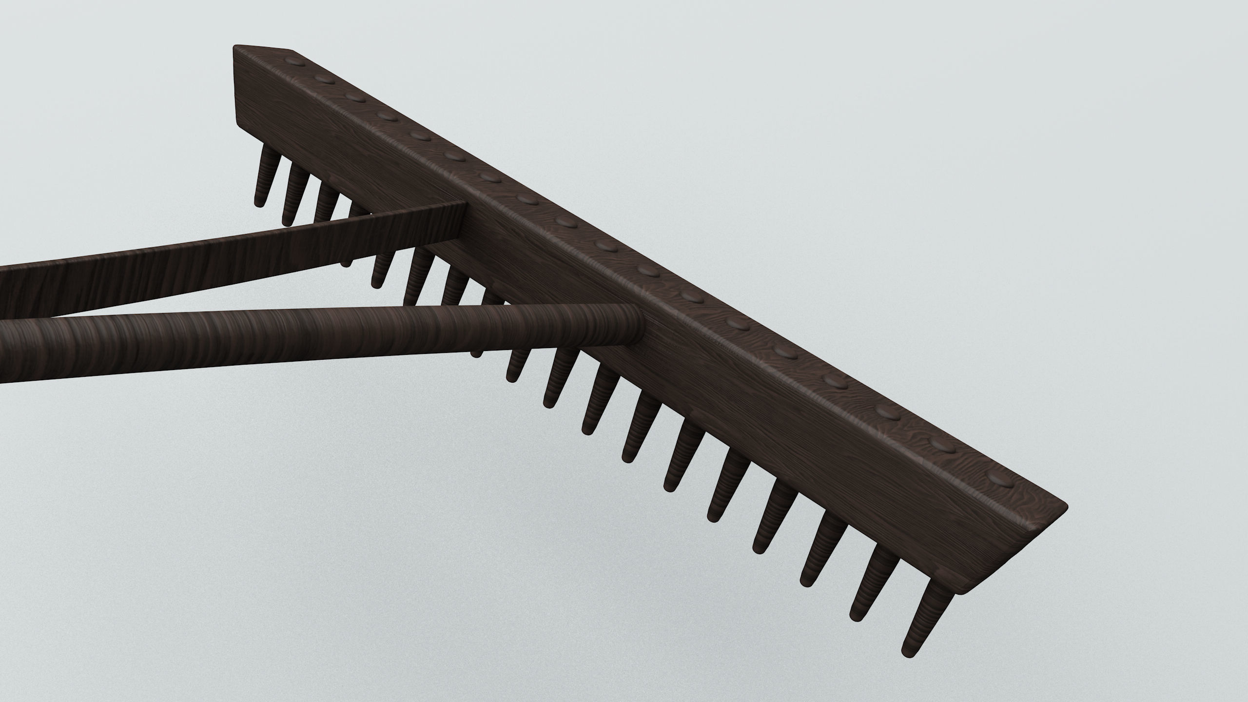 3D model wooden medieval rake VR / AR / low-poly | CGTrader