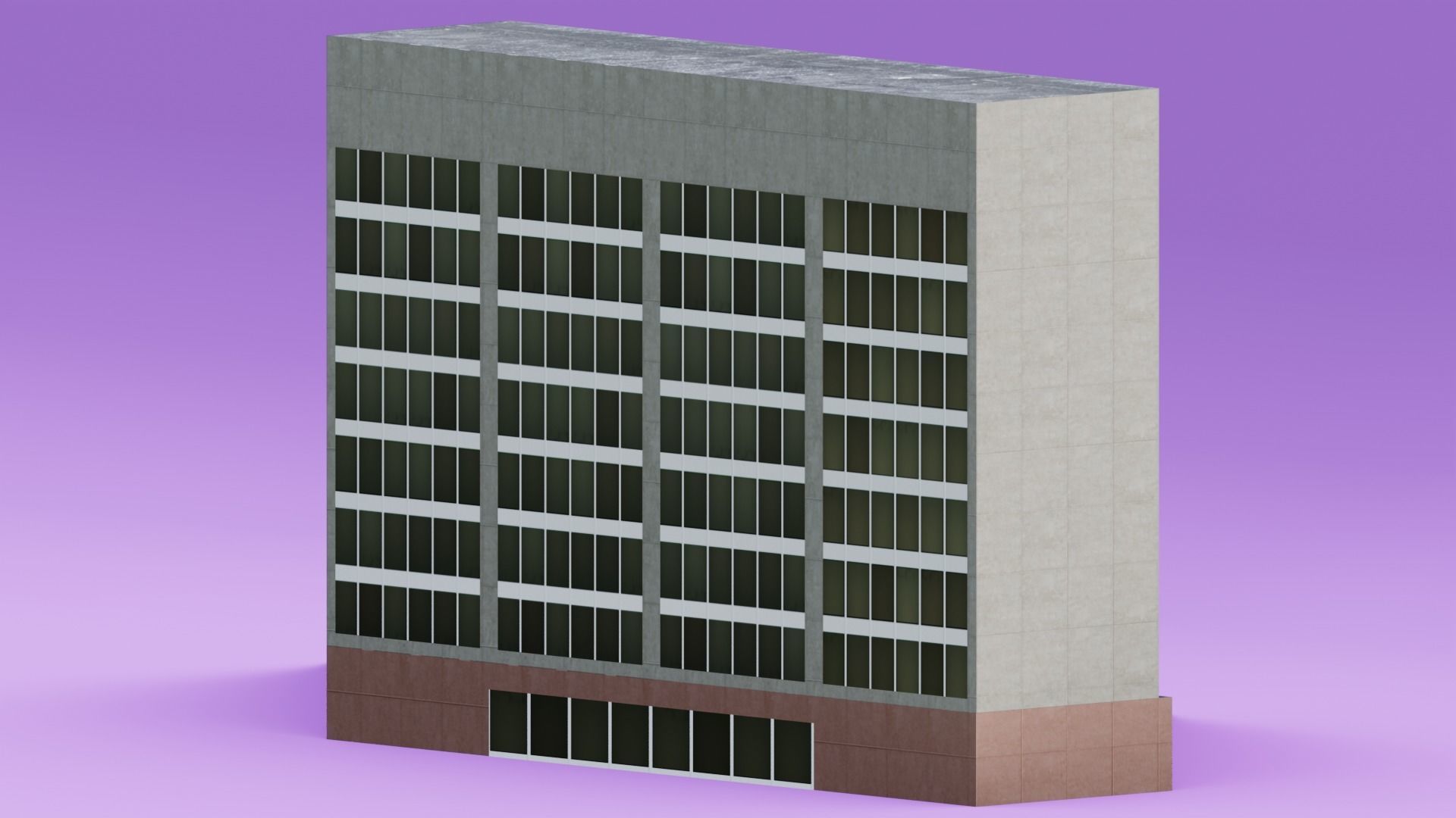 3D model Long Rectangular Office Building VR / AR / low-poly | CGTrader