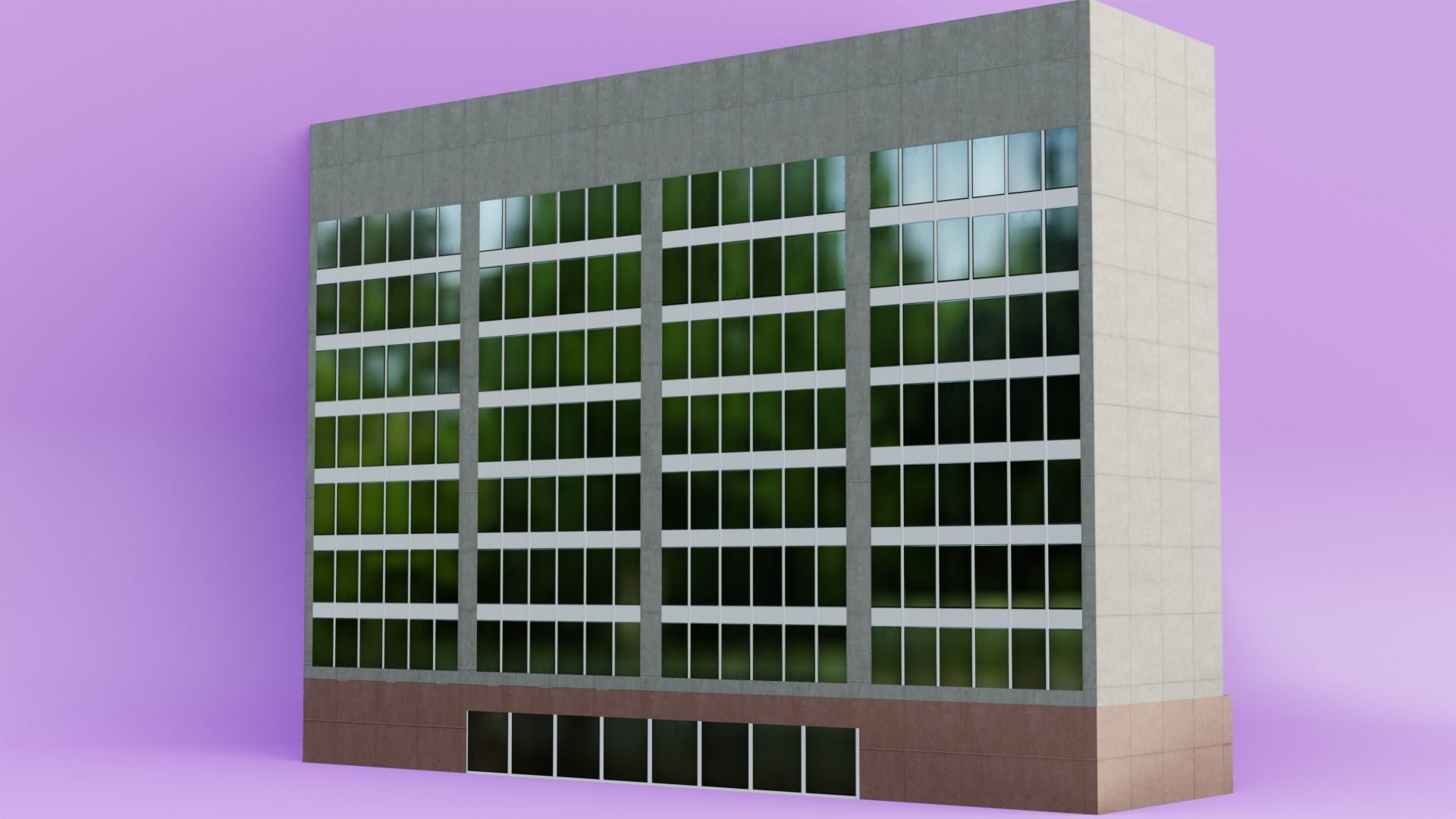3D model Long Rectangular Office Building VR / AR / low-poly | CGTrader