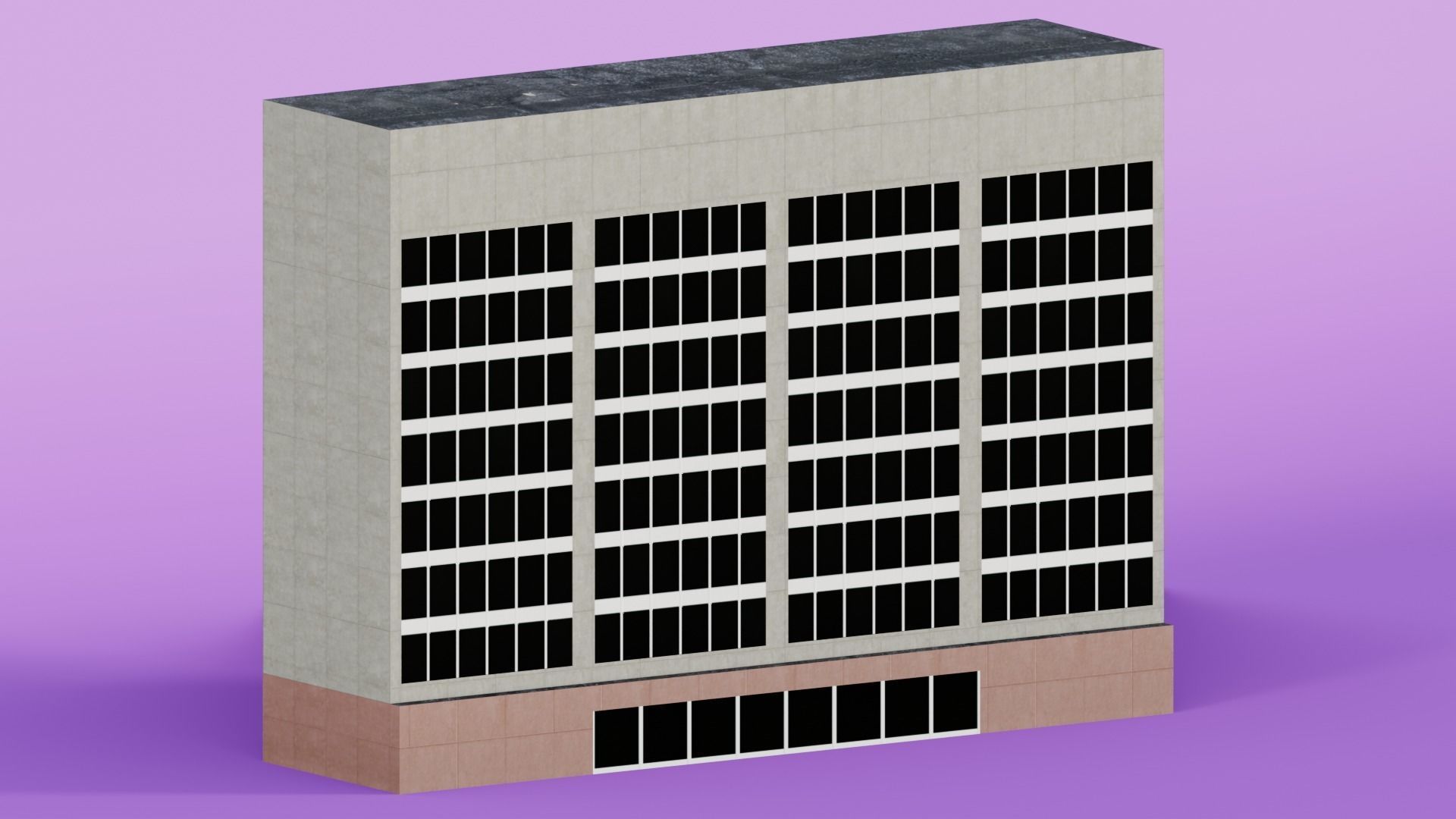 3D model Long Rectangular Office Building VR / AR / low-poly | CGTrader