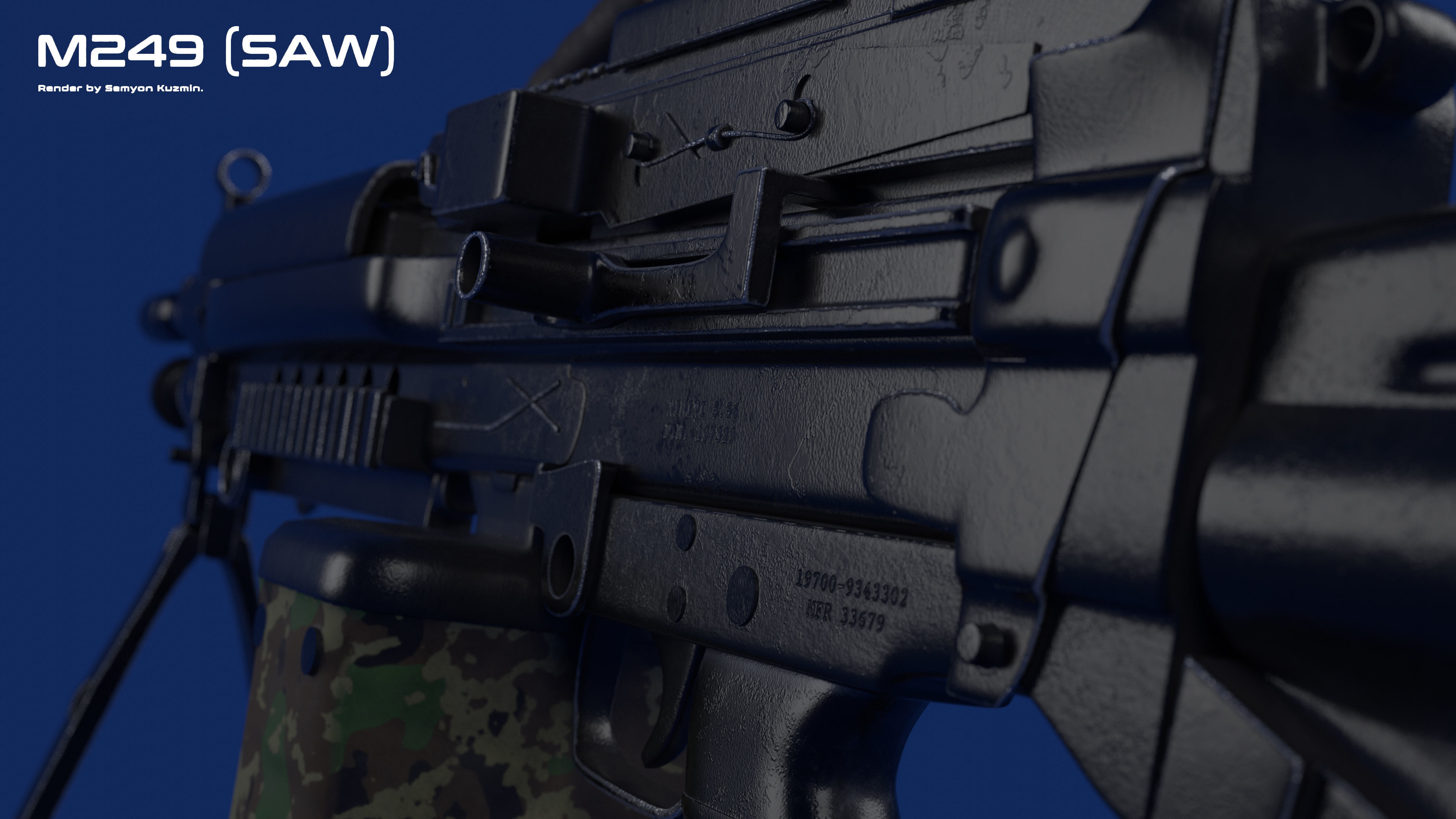 Machine gun M249 3D model | CGTrader