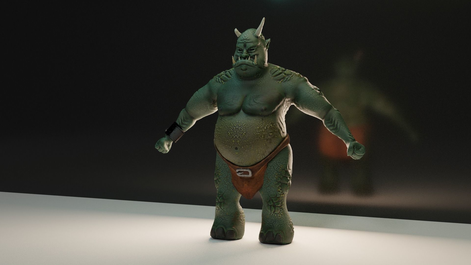 3D model Ghoul creepy with horn Ready for game VR / AR / low-poly ...