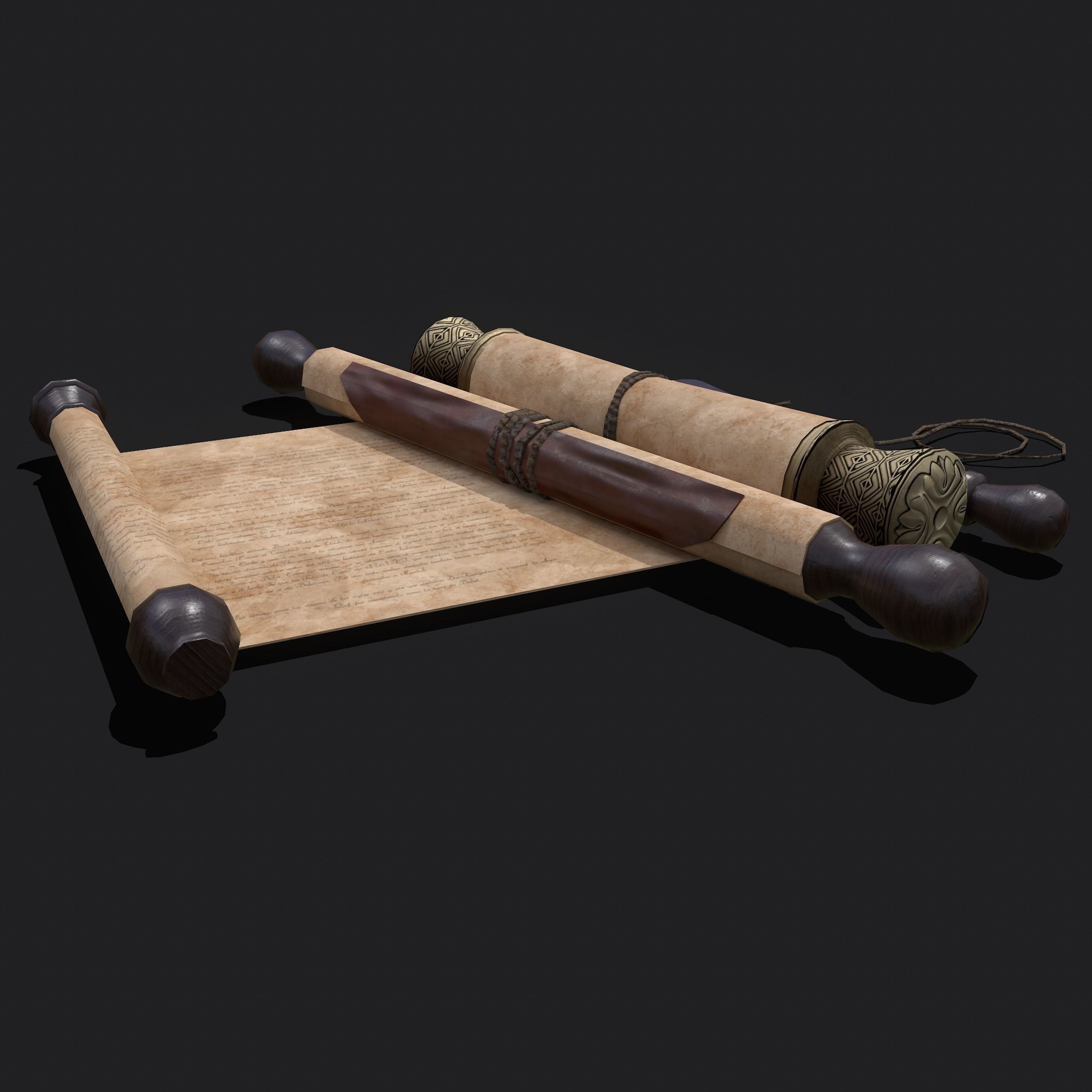 3D model Medieval Elegant Scrolls VR / AR / low-poly | CGTrader