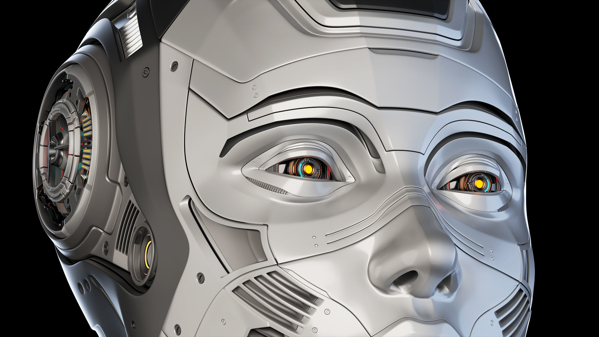 Female Robot Head 3D model | CGTrader