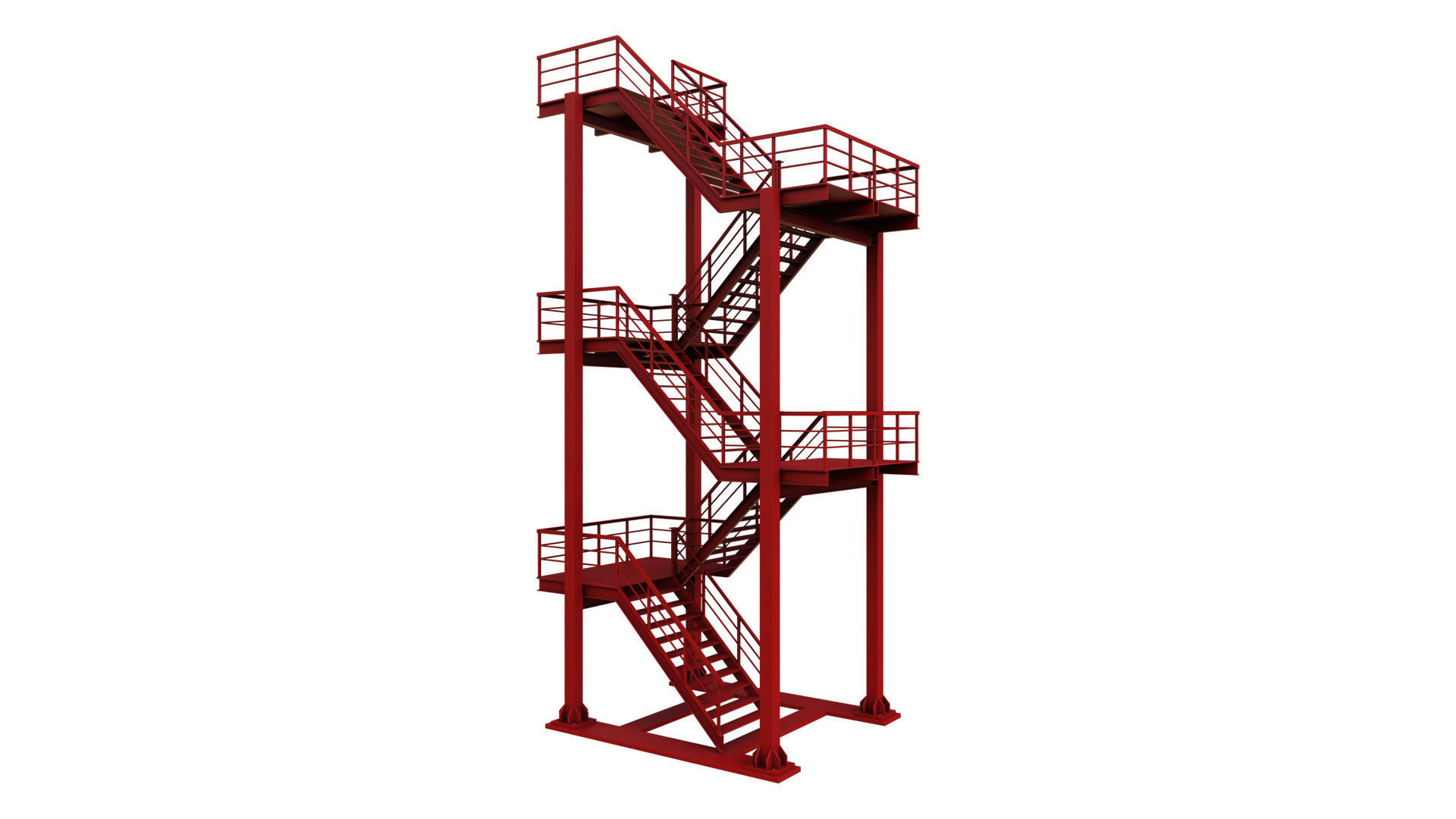 3D model Red Industrial Stair VR / AR / low-poly | CGTrader