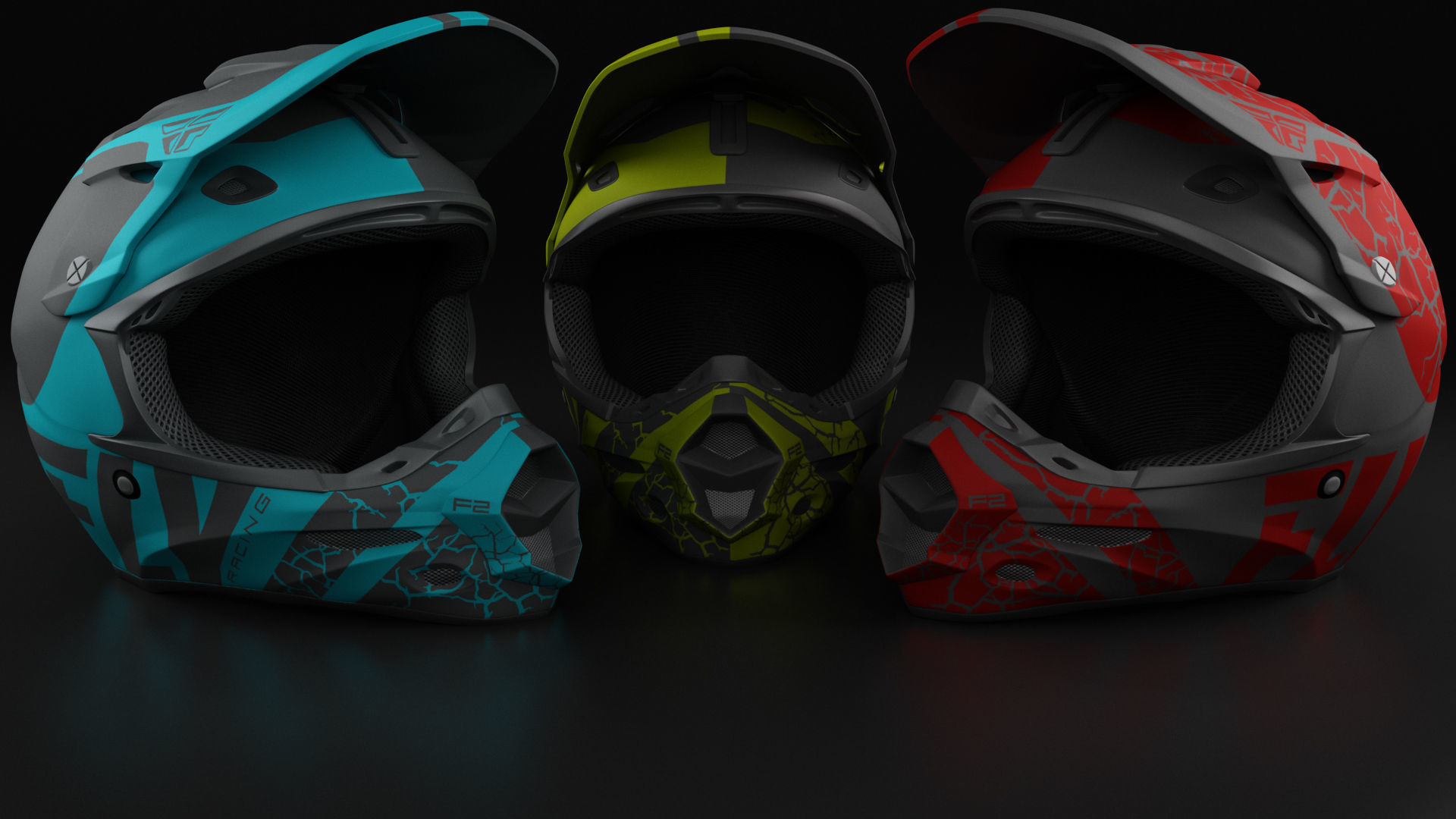 3 Moto Helmets 3D model | CGTrader