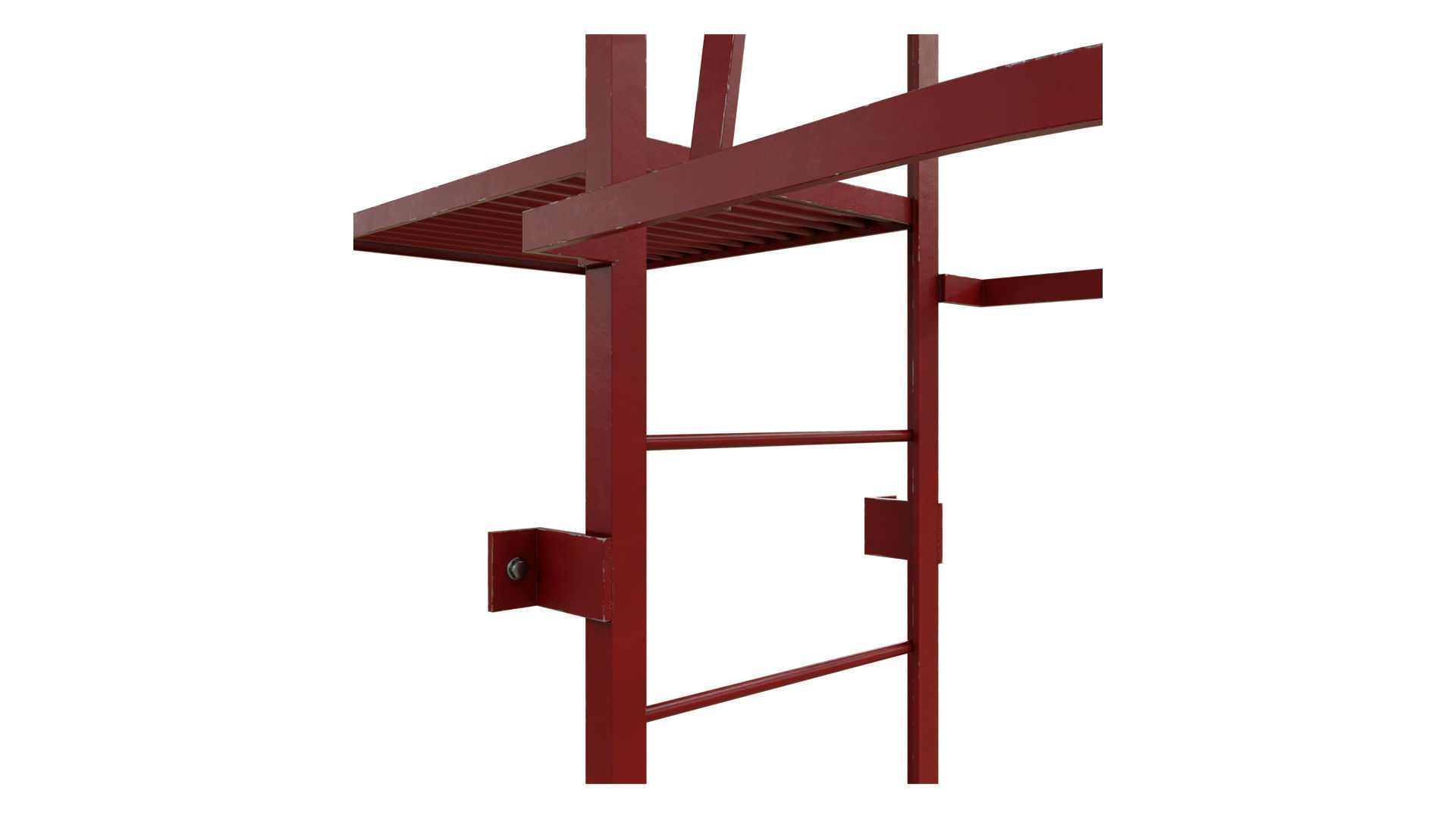 3D model Fire escape stair Red VR / AR / low-poly | CGTrader