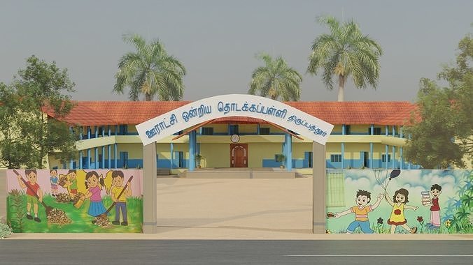 government school model free 3D model | CGTrader