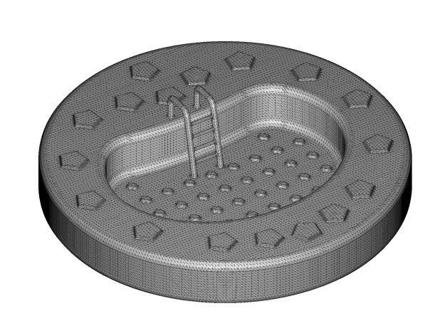Stylish Swimming Pool 3D model 3D printable | CGTrader