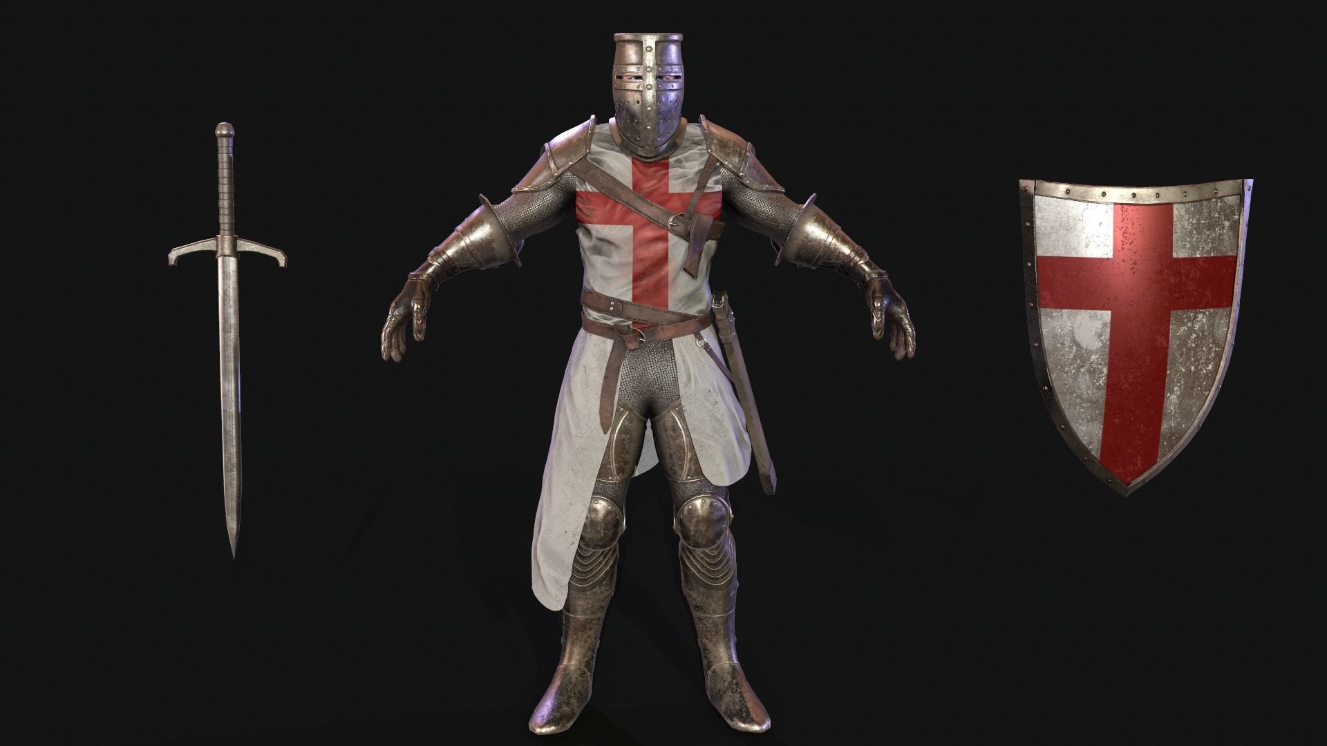 3D model Knight Templar VR / AR / low-poly | CGTrader