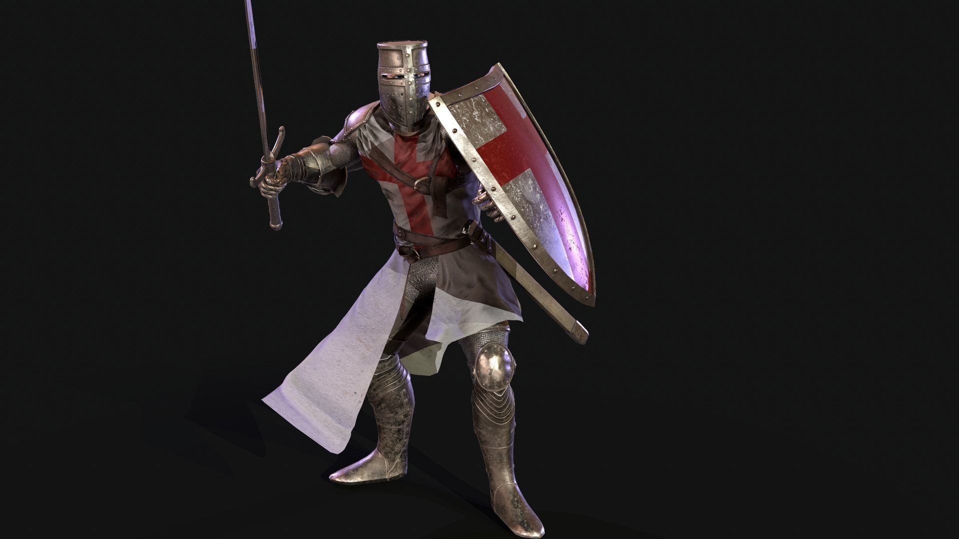3D model Knight Templar VR / AR / low-poly | CGTrader