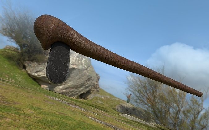 3D model Realistic Primitive Axe Low-poly 3D model VR / AR / low-poly ...