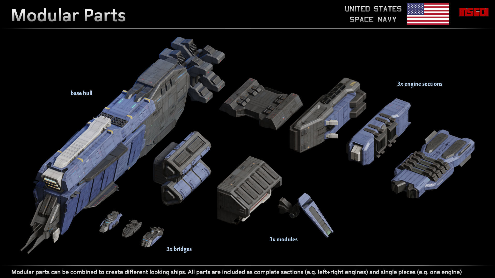 US Space Navy Fleet Collection | CGTrader