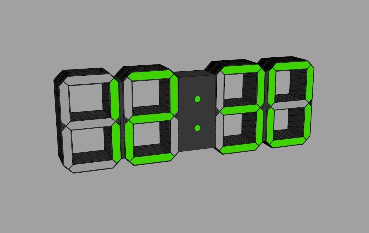Minimalist Digital Clock 3D model | CGTrader