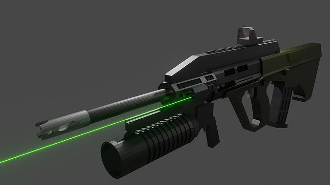 Custom AUG Low Poly free 3D model | CGTrader