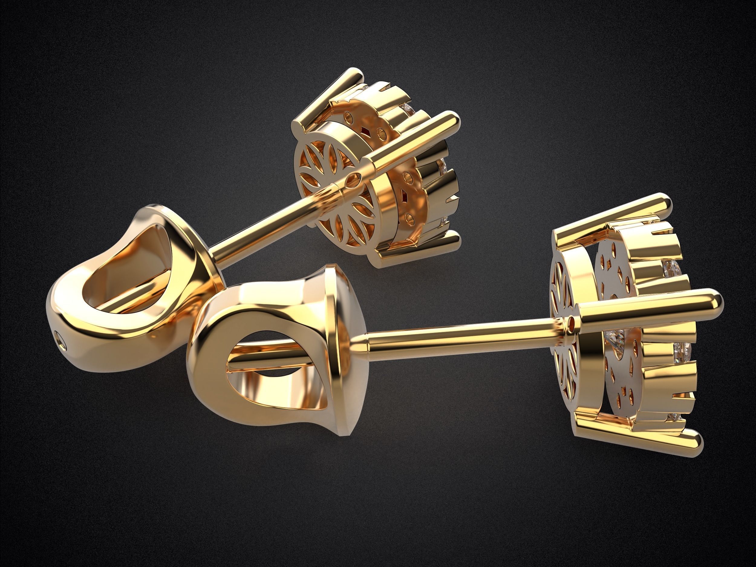 Pack of 10 Gold jewelry earring 3d printable collection | CGTrader