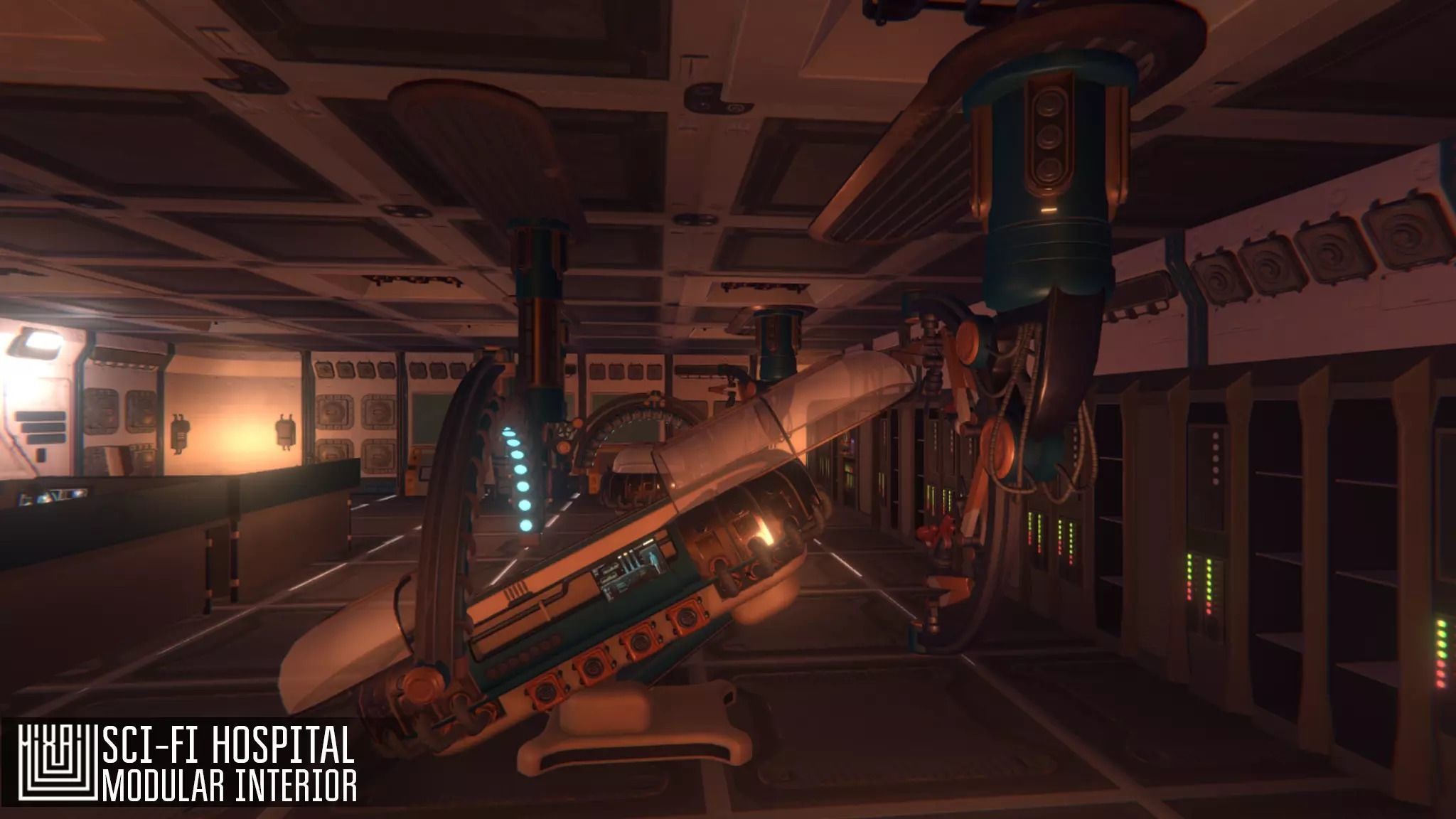 3D model Sci-fi hospital - modular interior VR / AR / low-poly | CGTrader