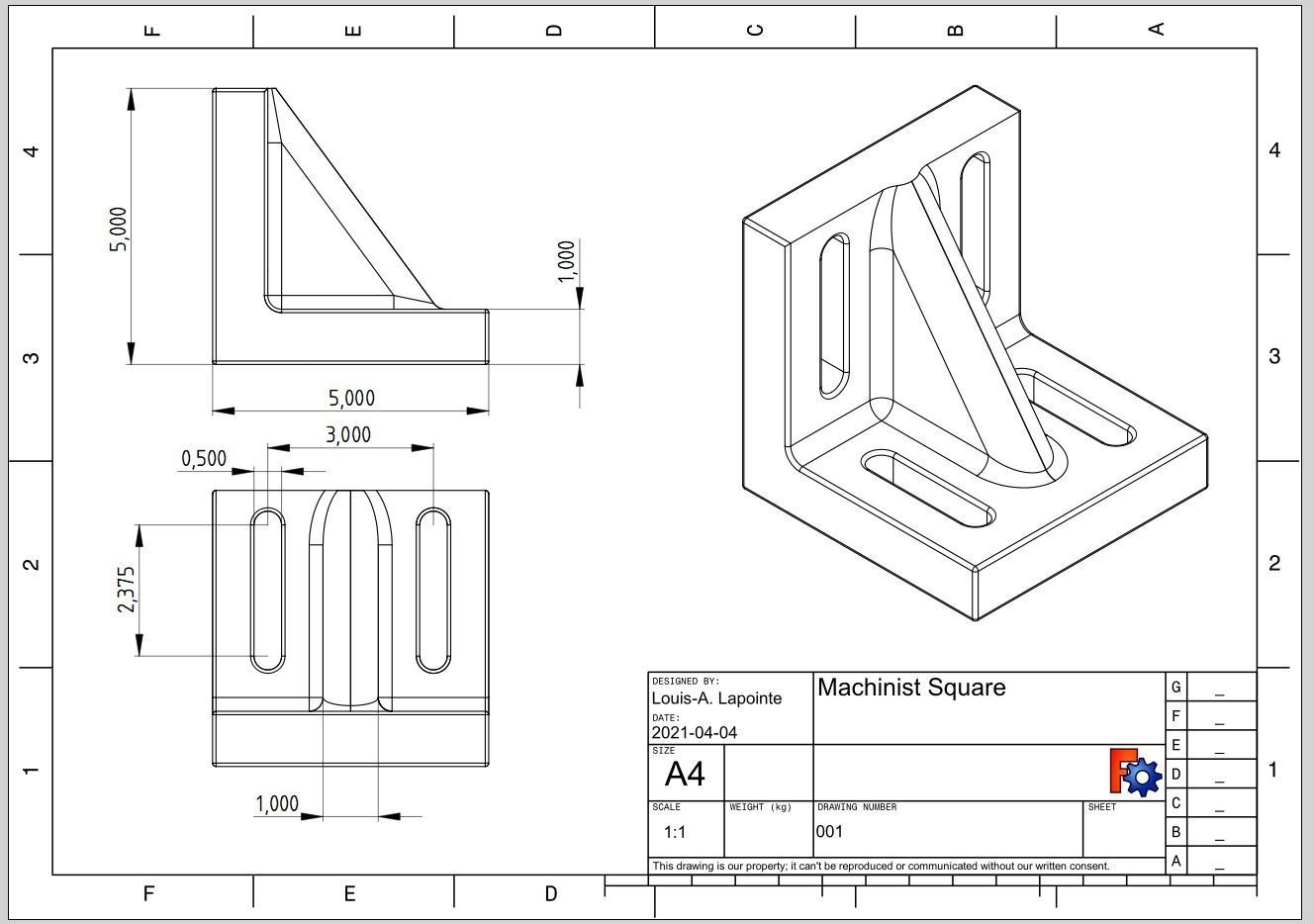 Machinist square 3D model 3D printable | CGTrader