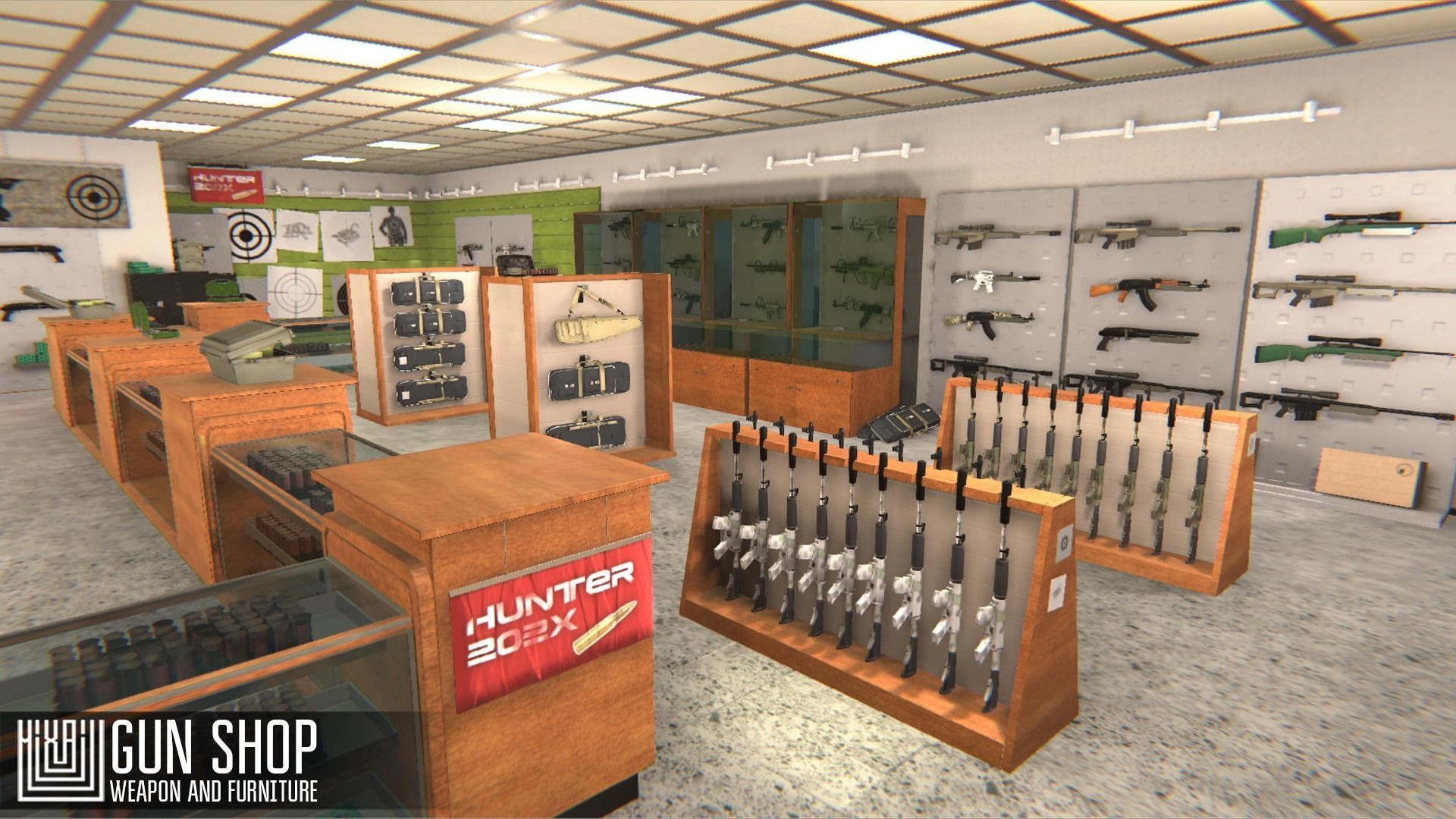 3D model Gun Shop - weapon and furniture VR / AR / low-poly | CGTrader