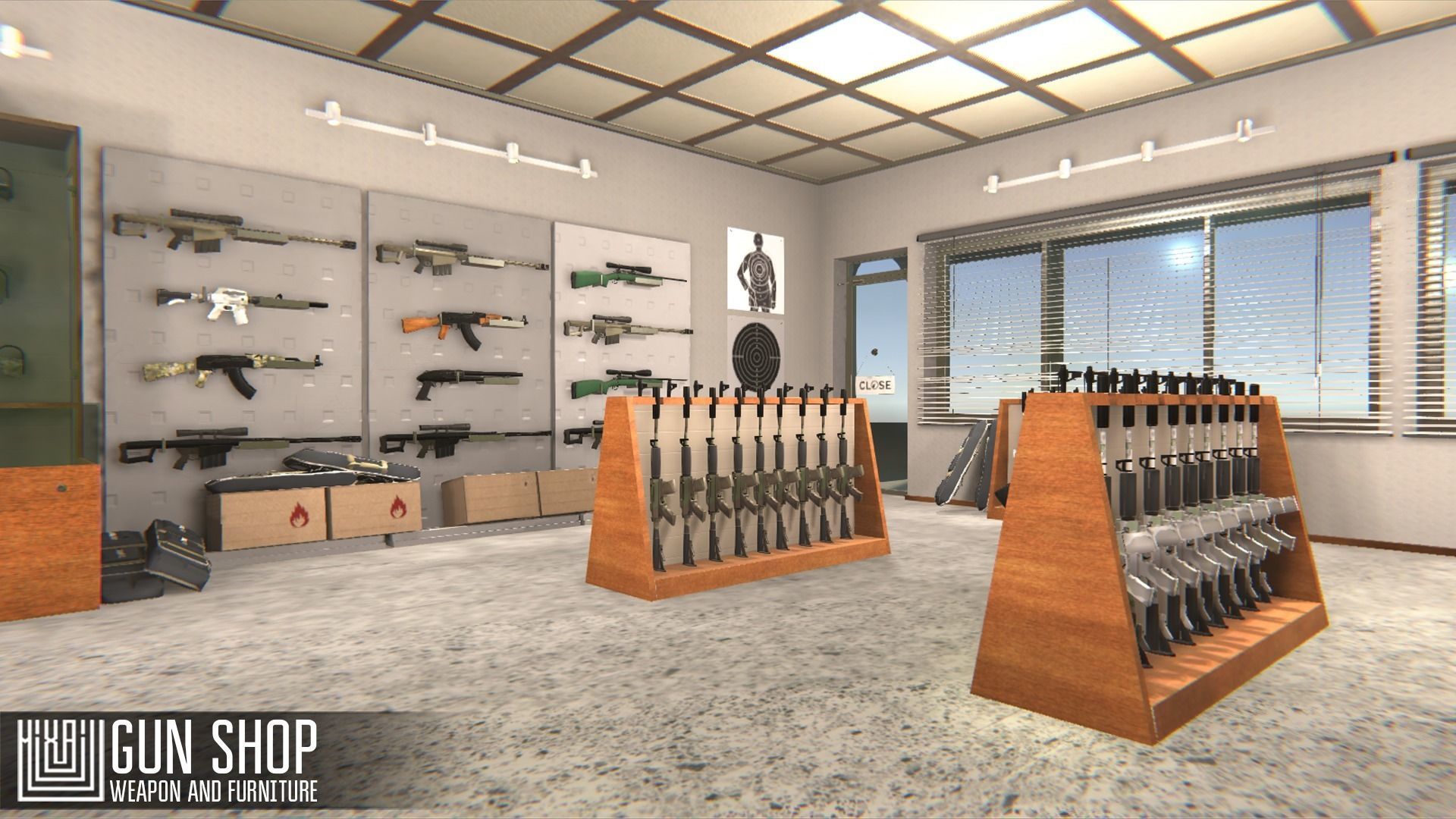 3D model Gun Shop - weapon and furniture VR / AR / low-poly | CGTrader