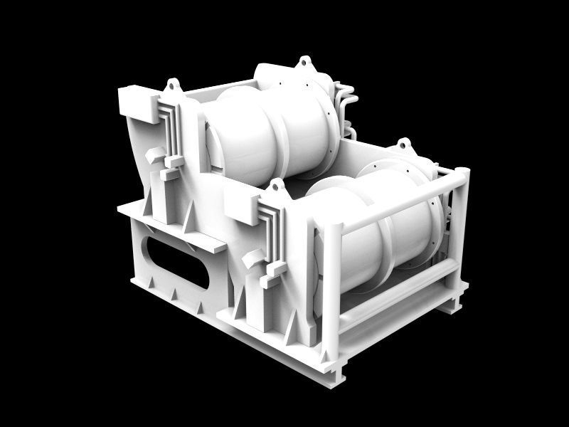 2-way winch for ship model prepared for 2 engines 3D model 3D printable ...