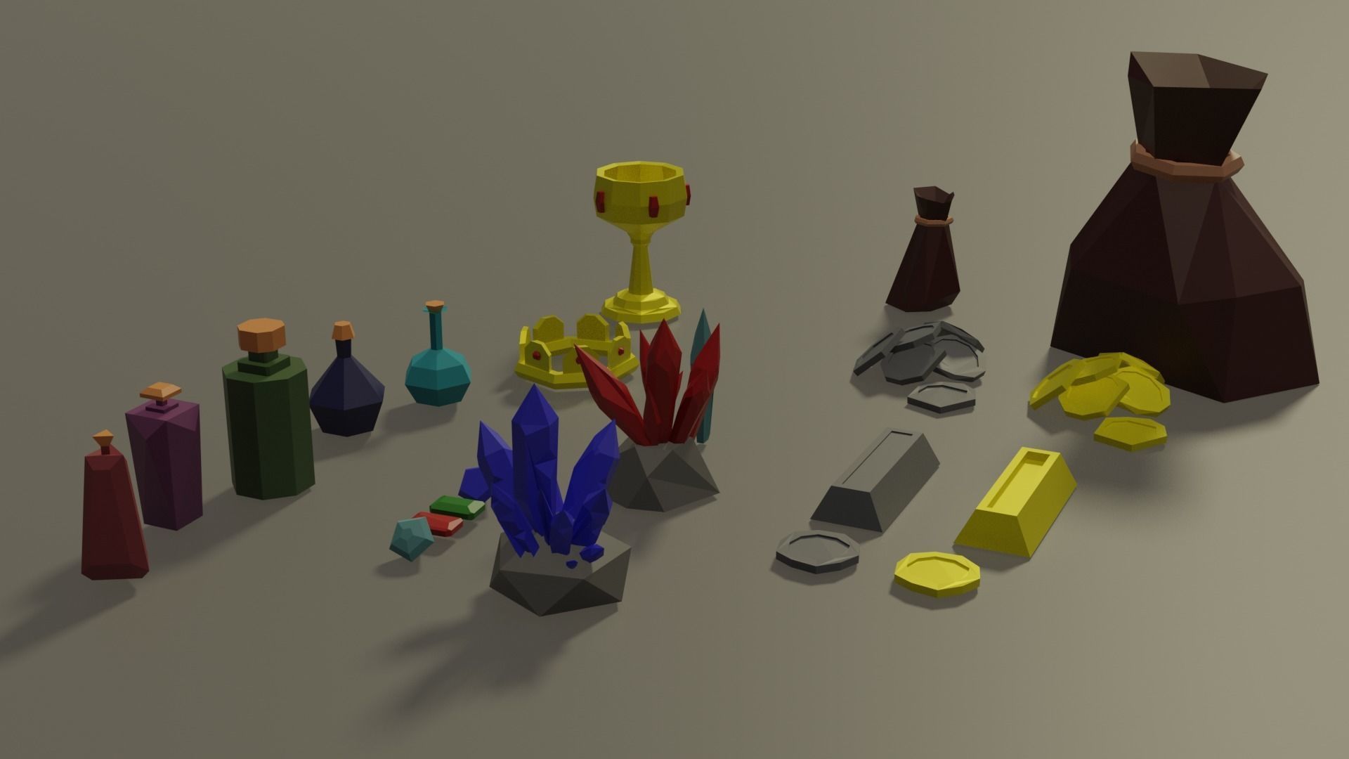 90 Low Poly Models Pack Game Ready free VR / AR / low-poly 3D model ...