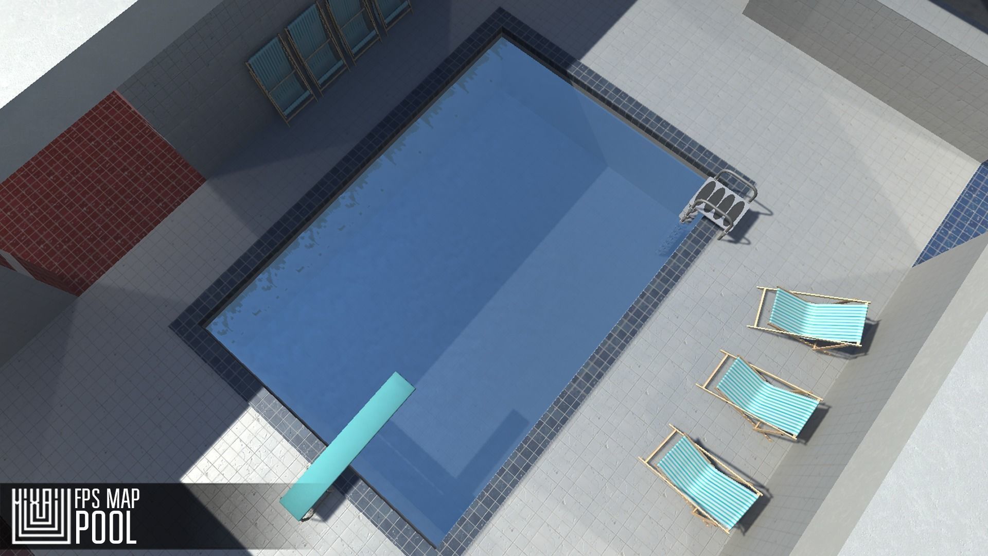 3D model FPS map - pool VR / AR / low-poly | CGTrader