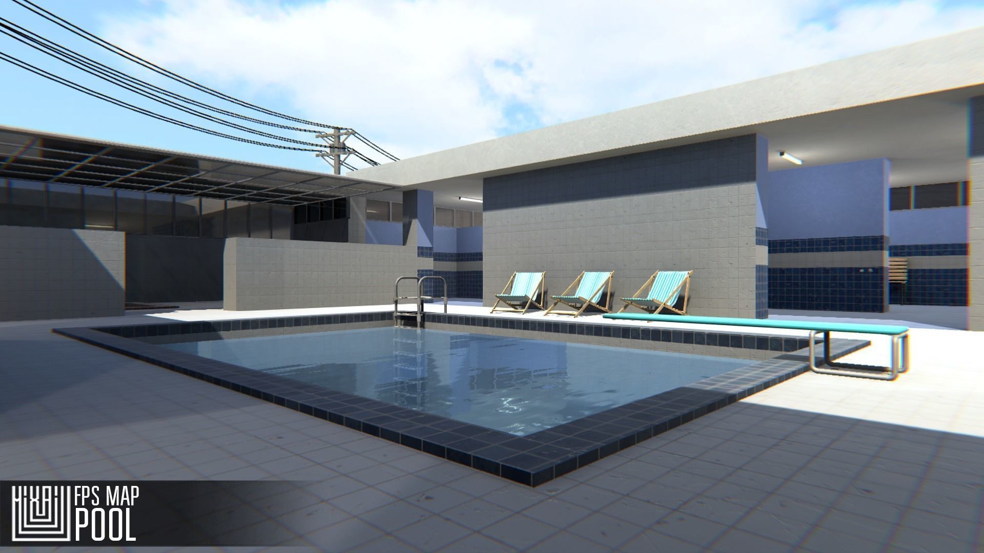 3D model FPS map - pool VR / AR / low-poly | CGTrader