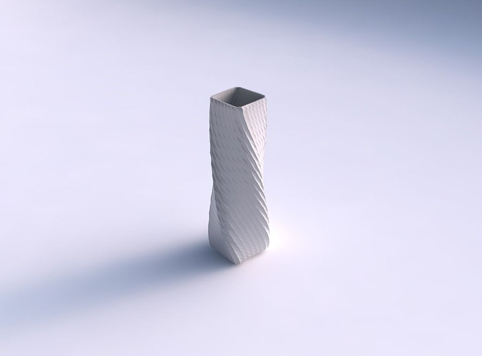 Vase twisted rectangle with twisted diagonal grid pattern 3D model 3D ...
