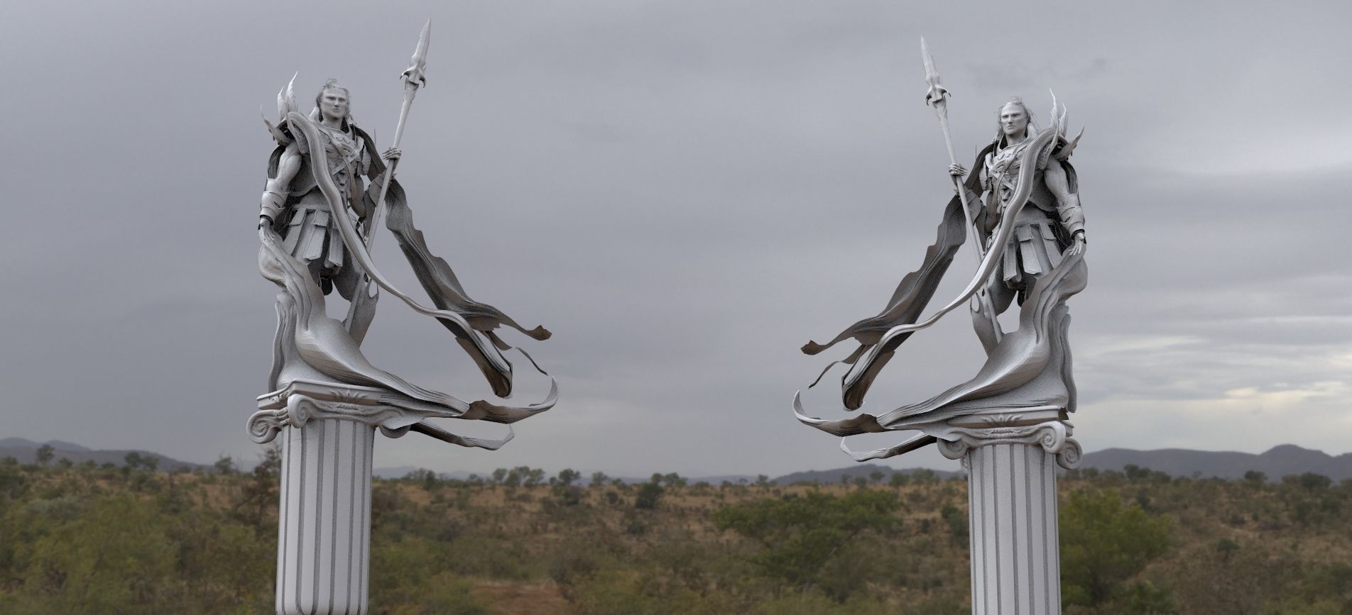 Elven Statues 3D model | CGTrader