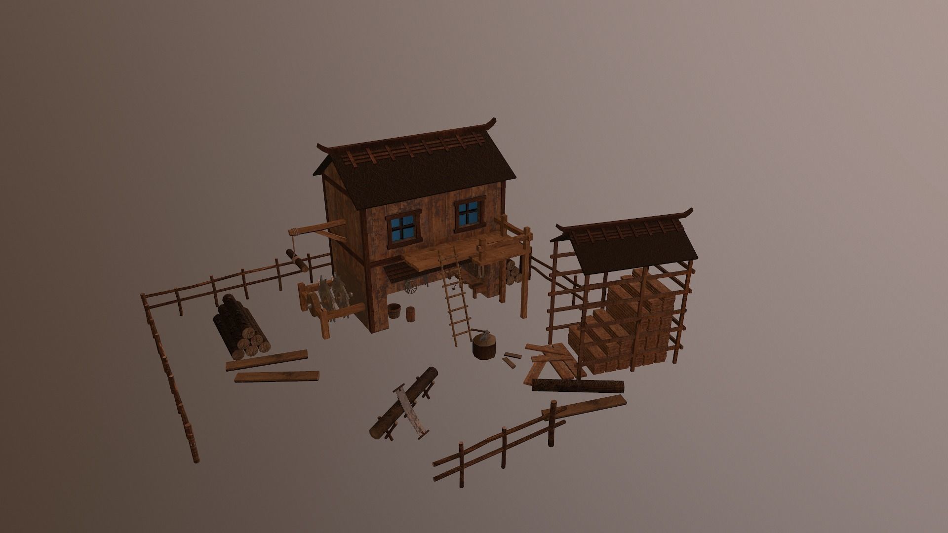 3D model Sawmill Level 15 VR / AR / low-poly | CGTrader