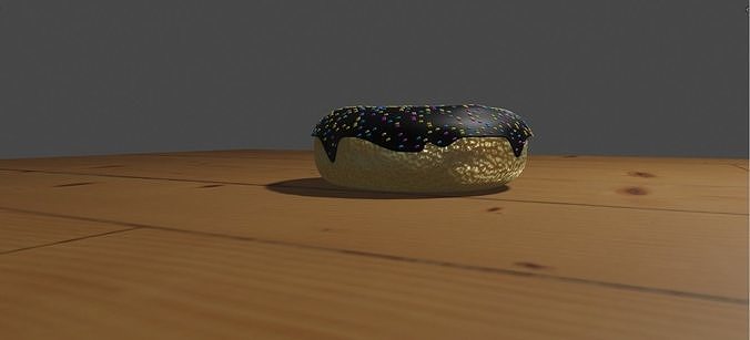 Donuts donut on wooden table free 3D model | CGTrader