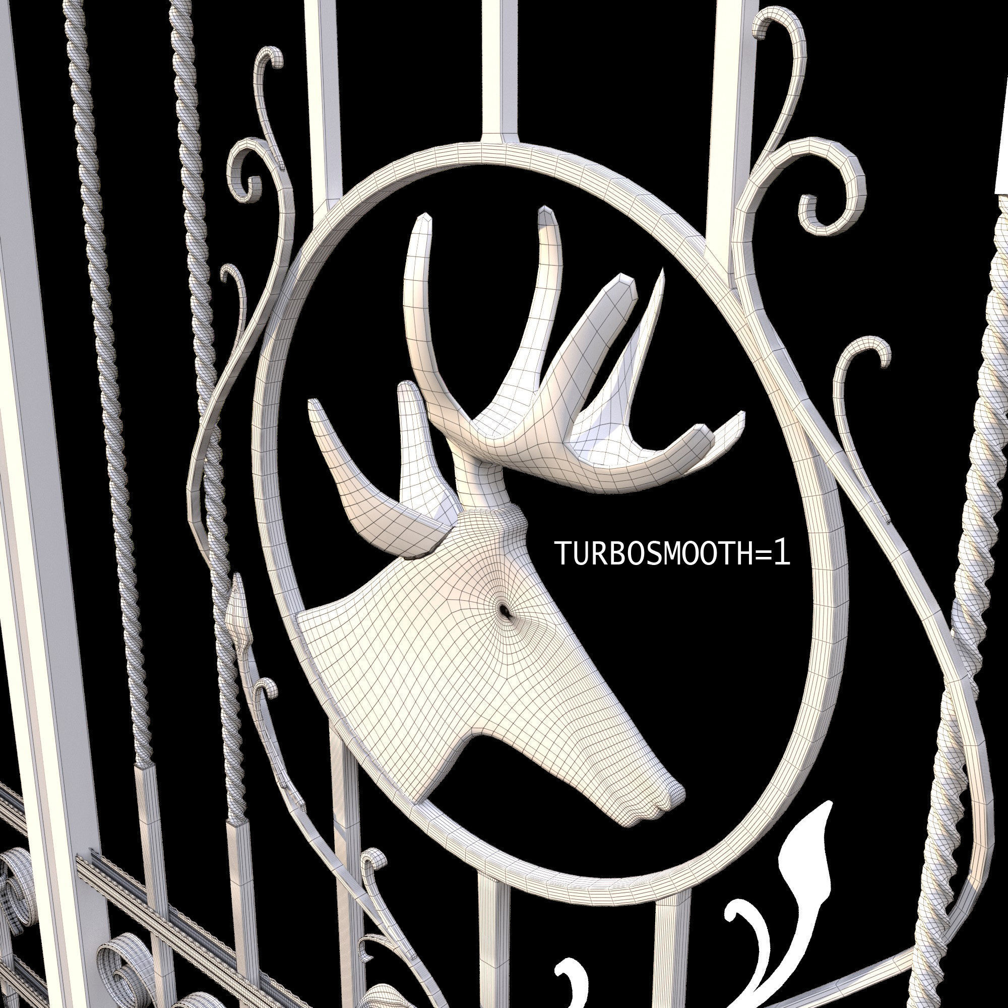 Deer Iron Gates driveway 3D model | CGTrader