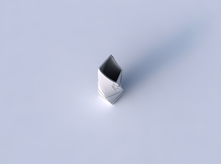 Vase twisted bent rectangle with sharp ribbons 3D model 3D printable ...