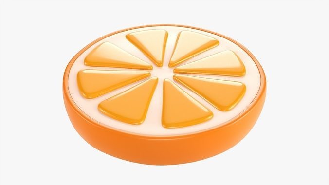 Orange slice stylized 02 3D model | CGTrader