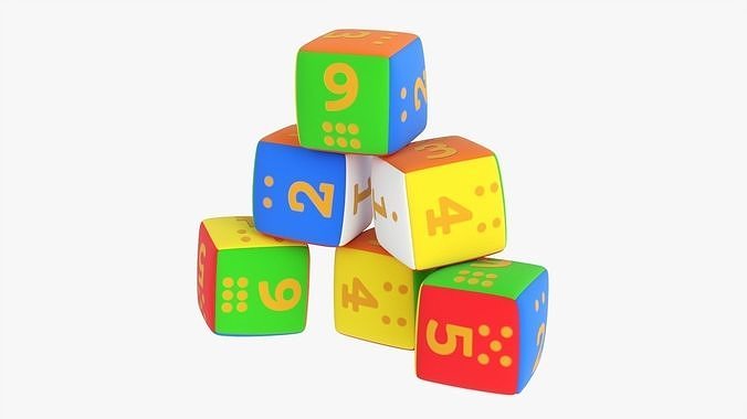 Soft baby cubes with numbers 03 3D model | CGTrader