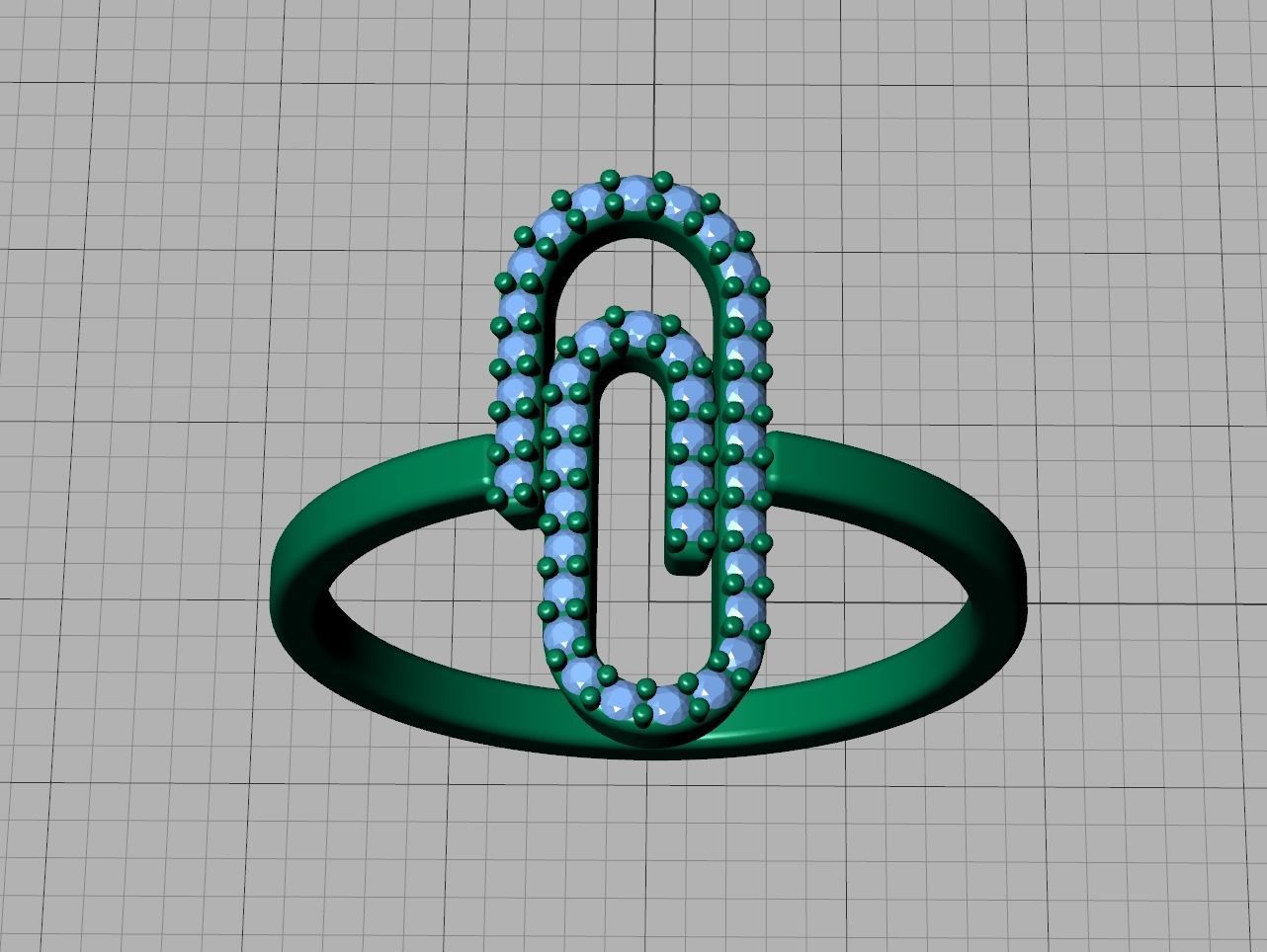 Paper Clip Diamond Ring Own design printable 3dmodel 3D model 3D ...