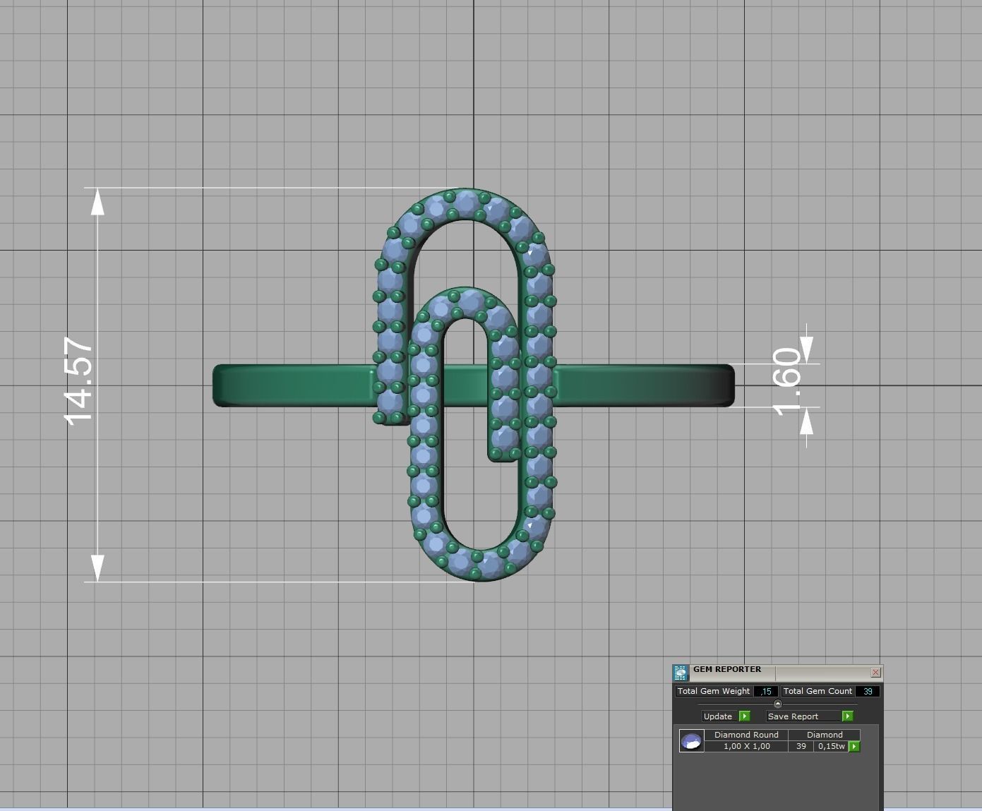 Diamond PAPER CLIP COLLECTION Ring and Necklace 3dmodels | CGTrader