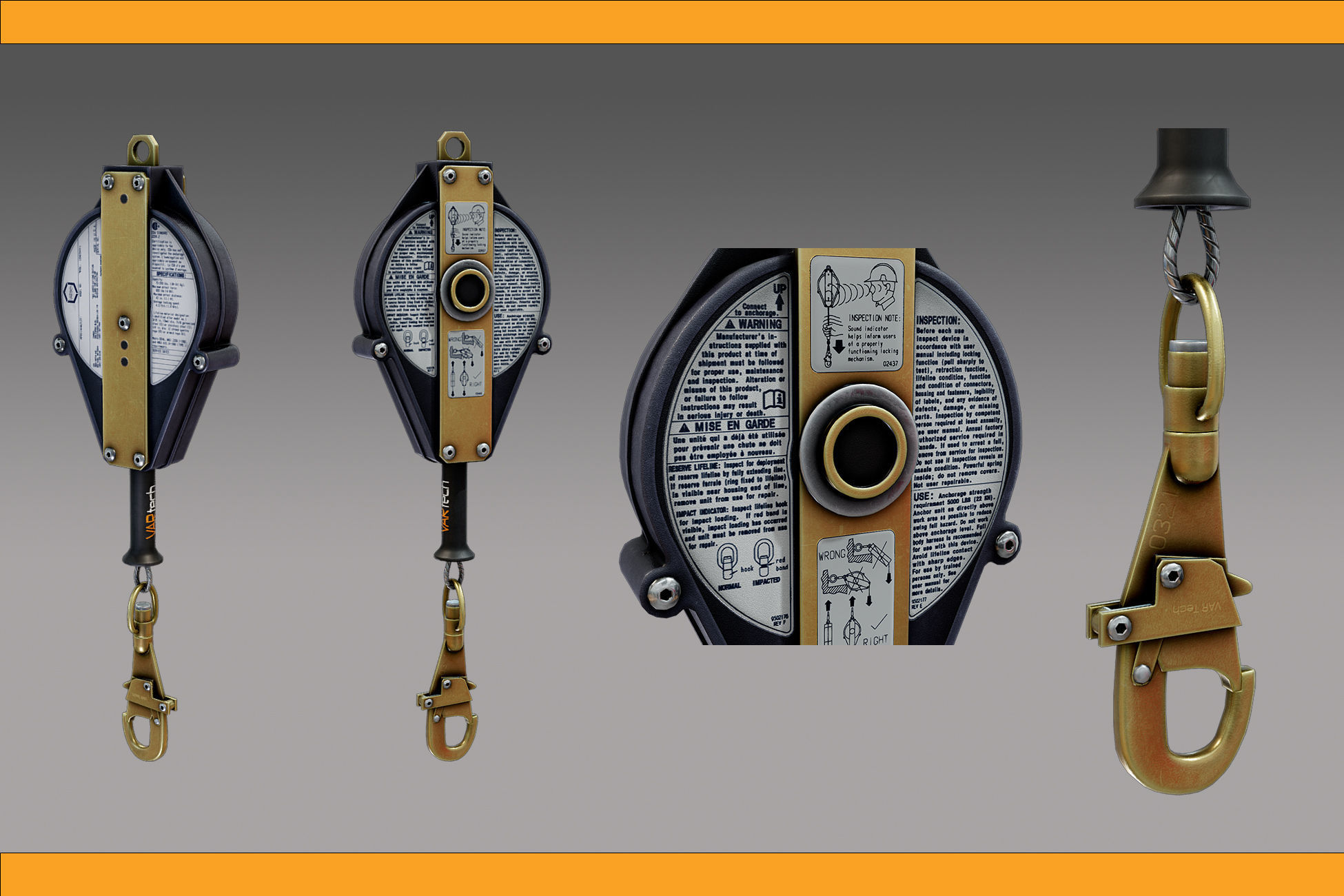 3D model Fall Protection - Self Retracting Lifeline VR / AR / low-poly ...