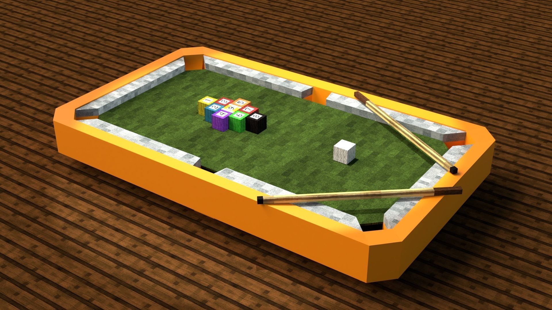 Minecraft Billiards 9 3D model | CGTrader