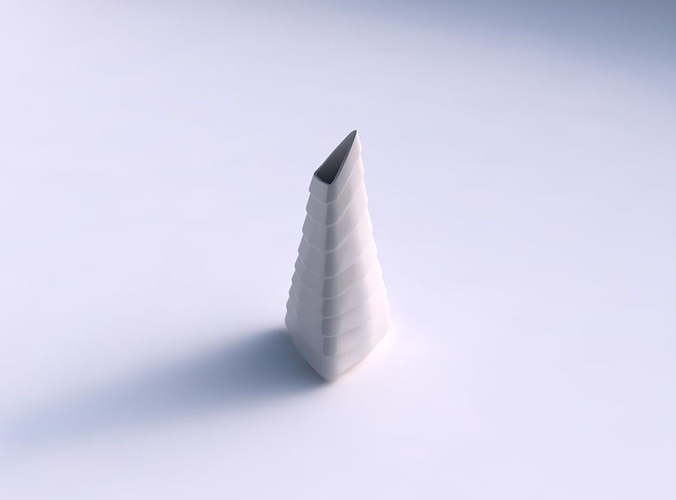 Vase puffy tipped triangle with horizontal inverted layers 3D model 3D ...