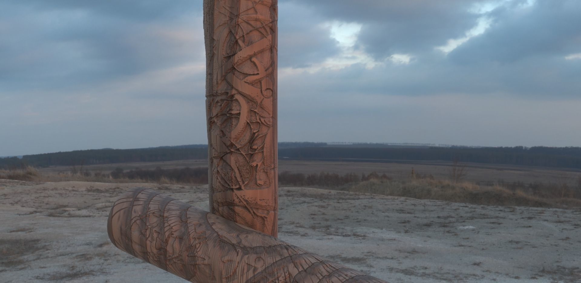 Viking stone pillars 3D model | CGTrader