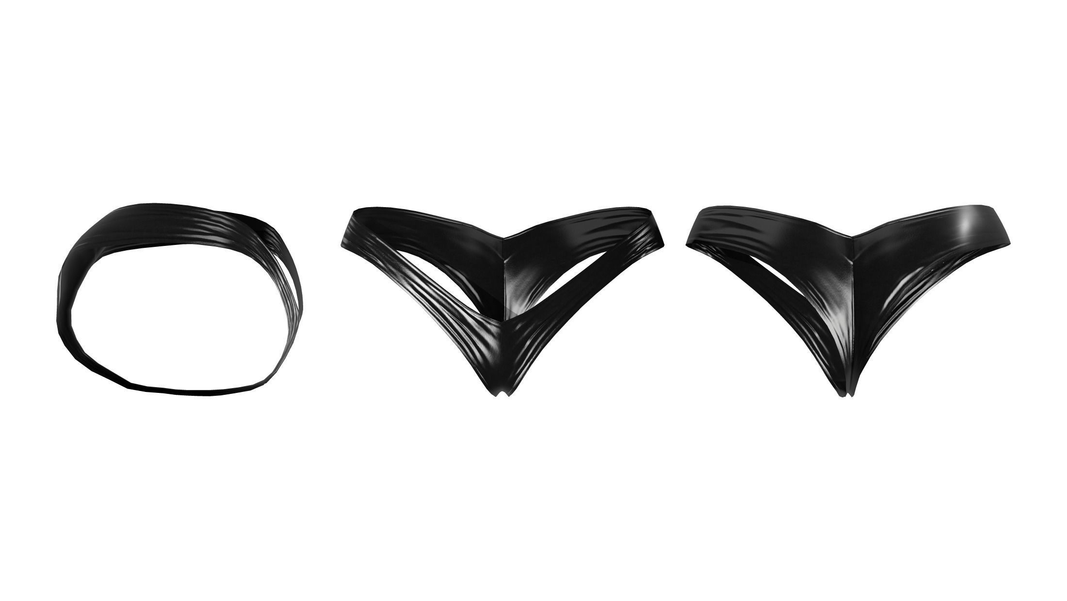 3D model Shiny Leather V Shape Micro Shorts VR / AR / low-poly | CGTrader