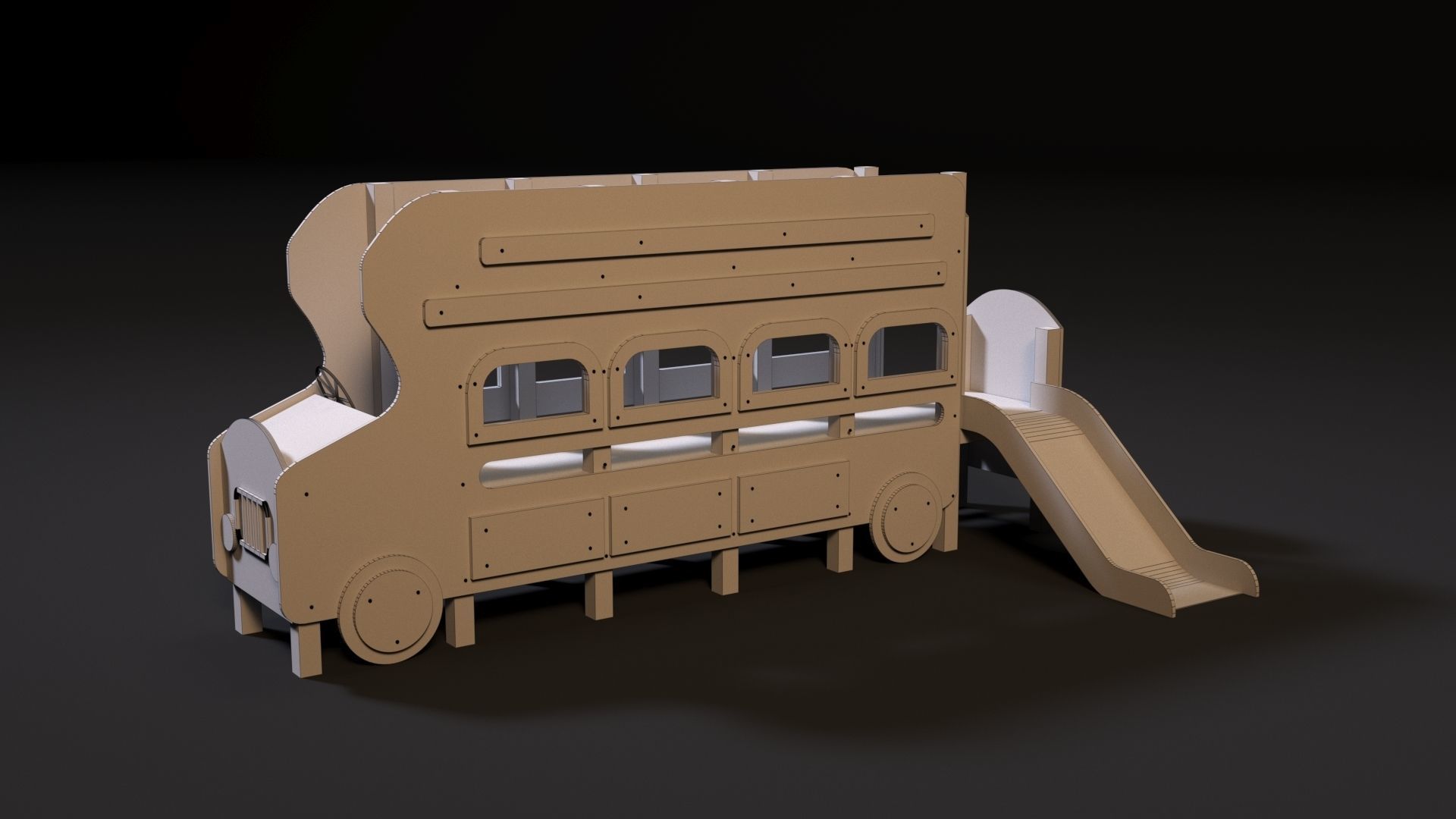 Playground bus 3D model | CGTrader