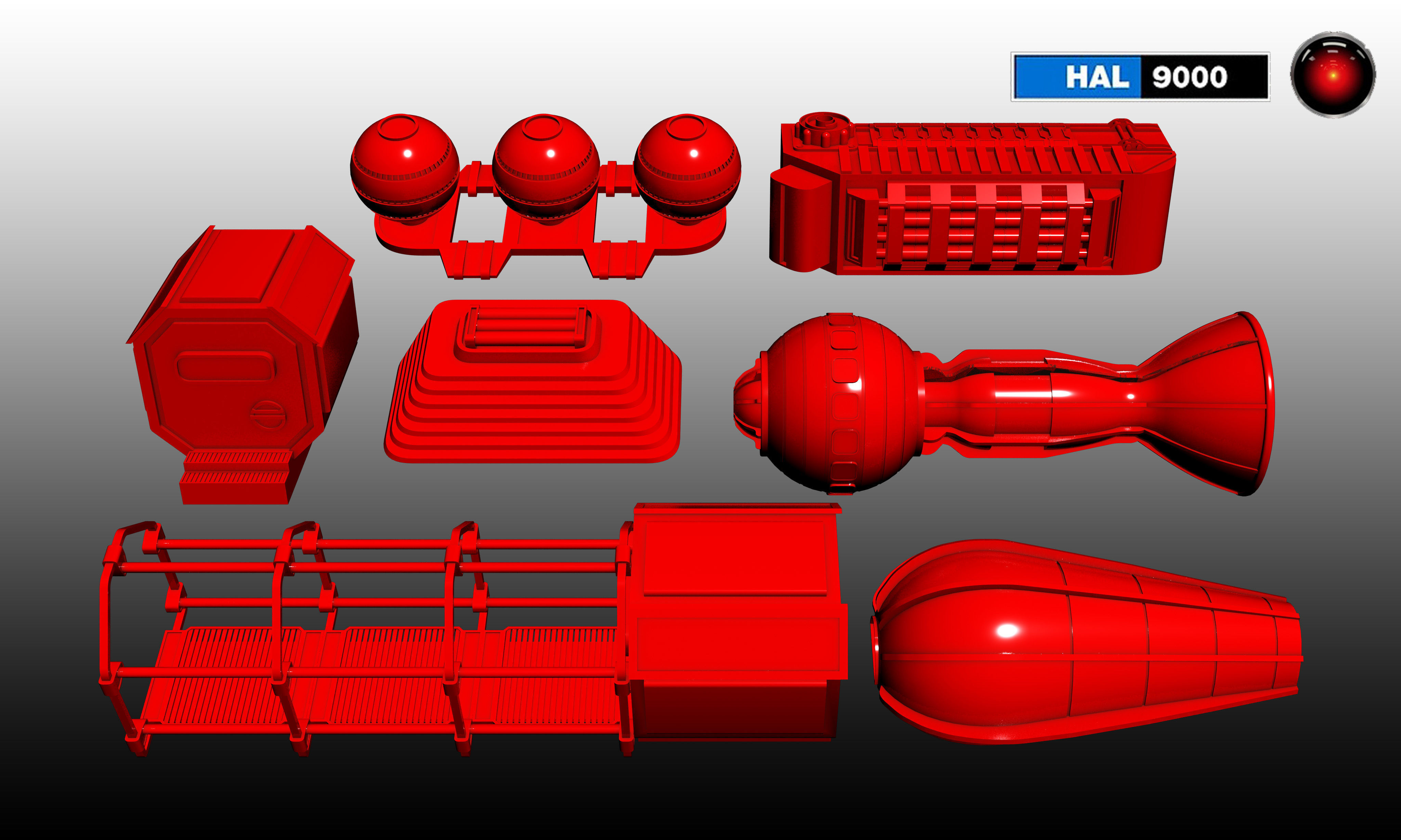 Spacecraft kitbash 3A 50 elements 3D model | CGTrader