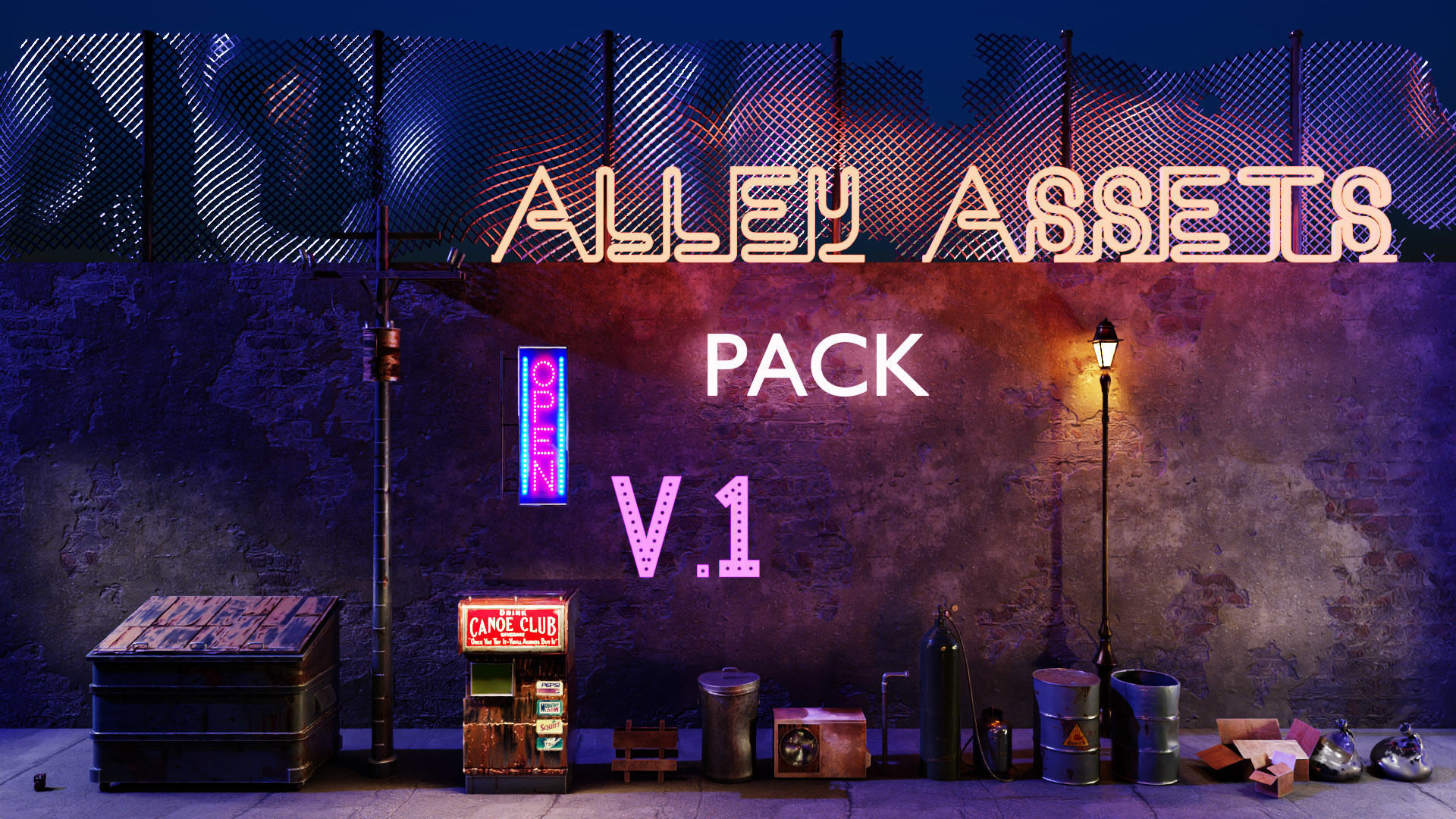 3D model Alley asset pack VR / AR / low-poly | CGTrader
